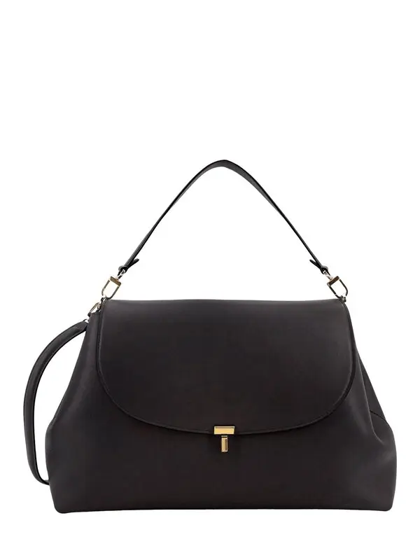 TOTEME Leather Shoulder Bag - Black