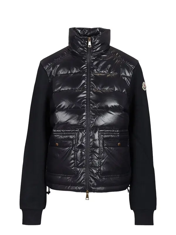 Moncler Nylon Laqué Cotton Blend Sweatshirt - Blue
