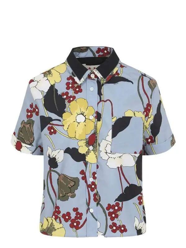 Marni Floral Cotton Shirt - Blue