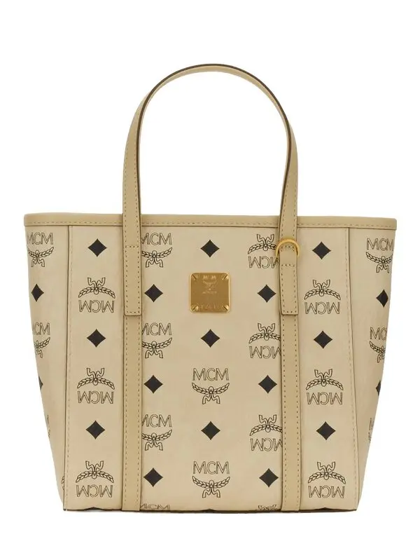 Mcm Mini Shopper Tote Bag - Cream
