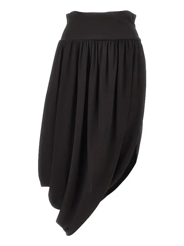 Alaïa Draped Jersey Midi Skirt - Brown
