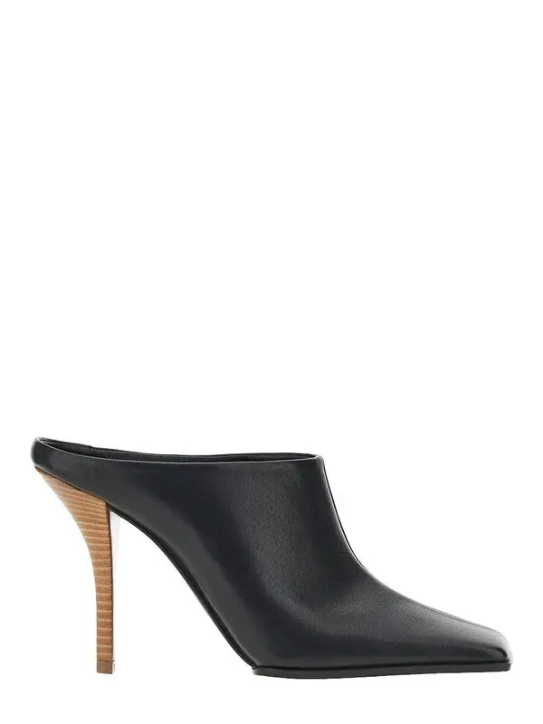 Alaïa Squared-toe Leather Mules - Black