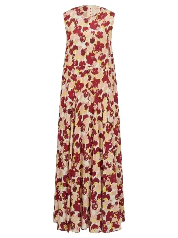 Marni Pleated Floral Dress - Multicolor