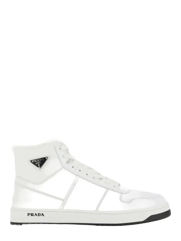 Prada Leather High Top Sneakers - White