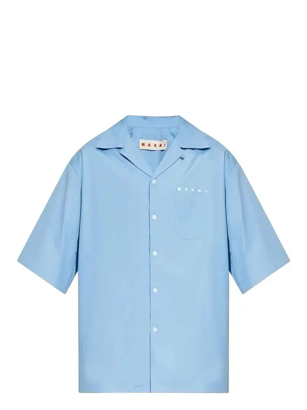 Marni T-shirt With Logo Pocket - Blue
