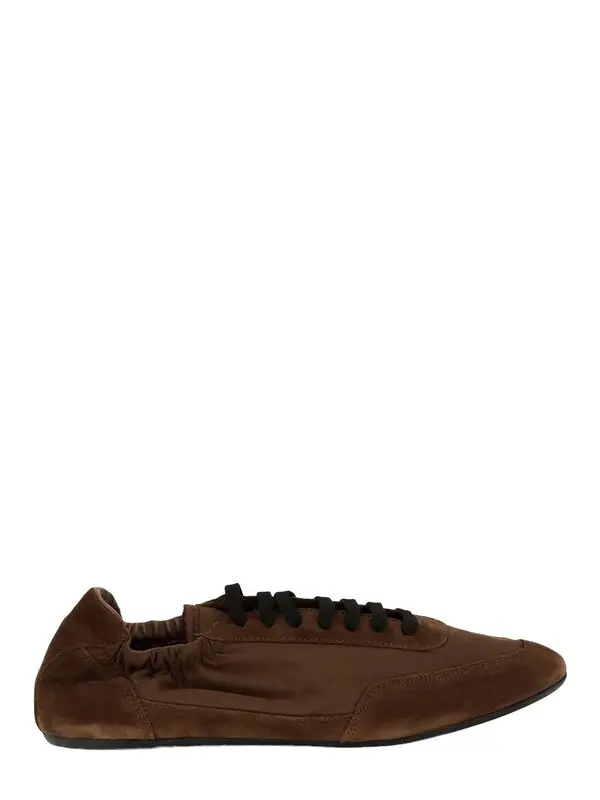 Prada Re-nylon And Suede Sneakers - Brown