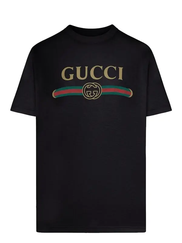 Gucci Cotton And Silk Jersey T-shirt With Print - Black