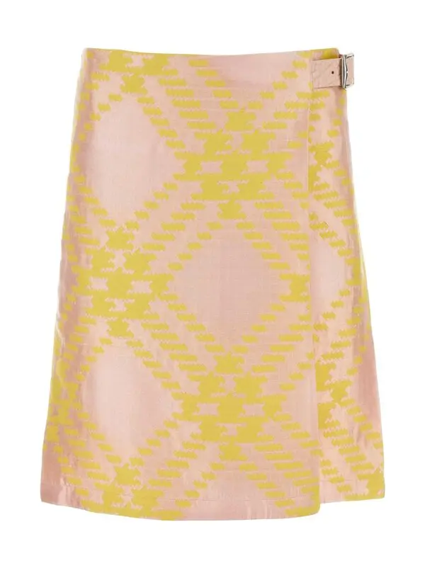 Burberry Embroidered Cotton Blend Skirt - Multicolor