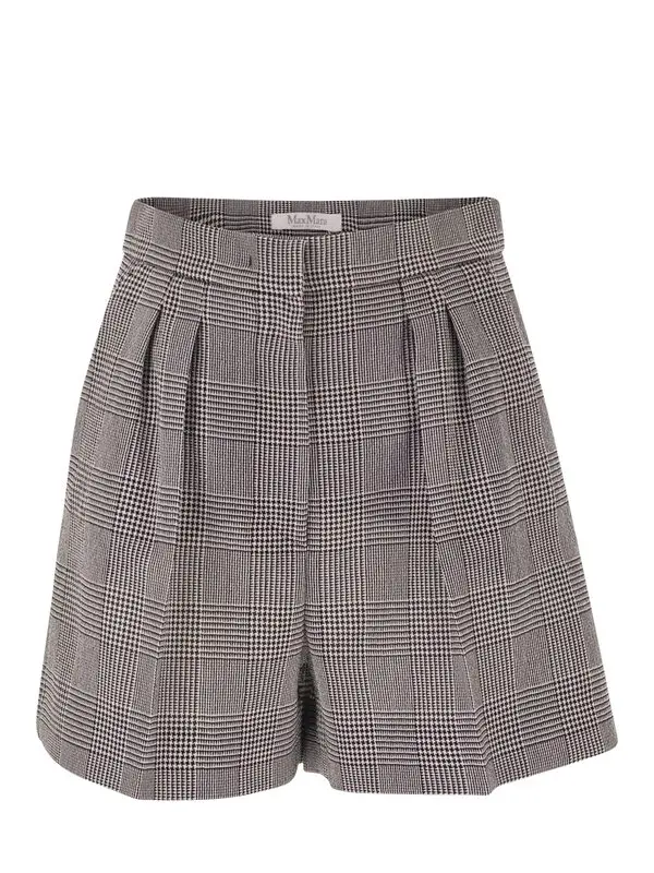Max Mara Mxmagoraio Pure Virgin Wool Prince Of Wales Tailored Shorts - Multicolor