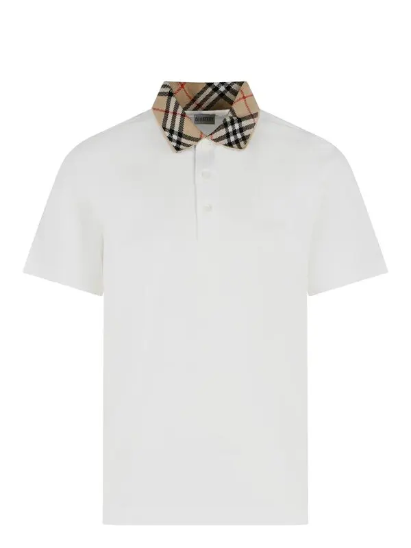 Burberry Evan' Cotton Polo Shirt - Optic White