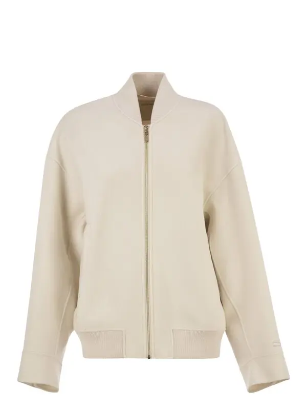 Sportmax Virgin Wool Bomber Jacket - Cream