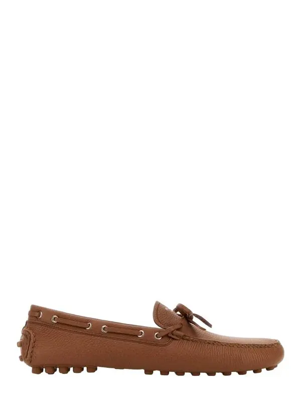 Prada Leather Driver Boat Shoes - Brown