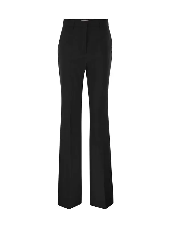 Sportmax Hangar Tailored Virgin Wool Flared Trousers - Black