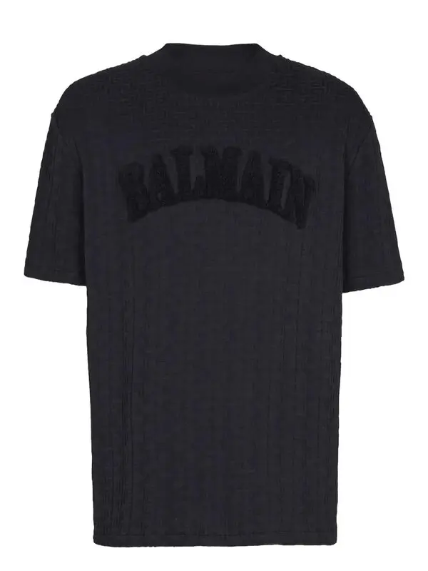 Balmain T-shirt With Pb Monogram - Black