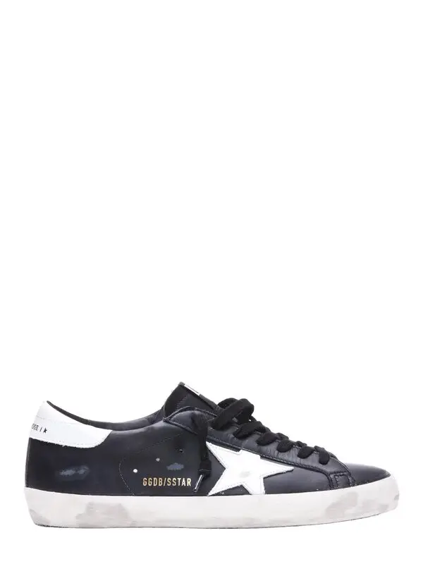GOLDEN GOOSE Leather Super-star Sneakers - Black