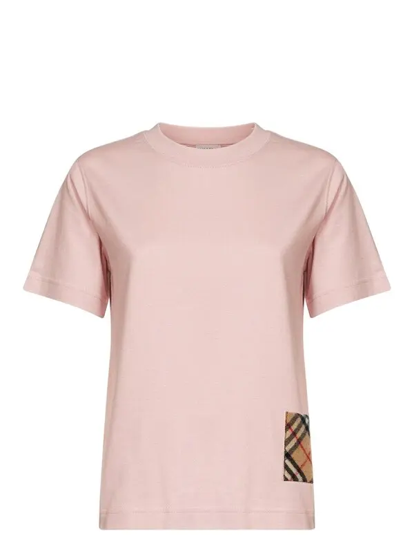 Burberry Check Patch Cotton T-shirt - Multicolor