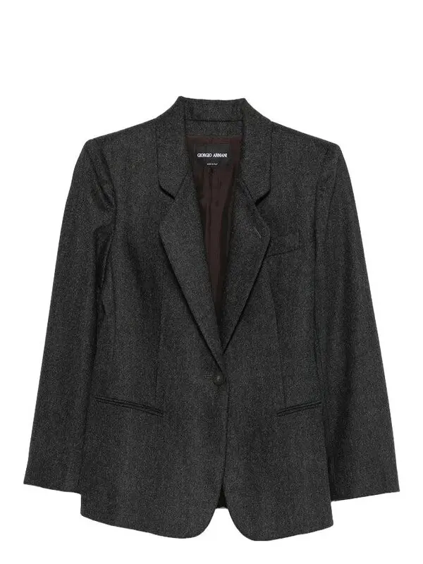 Giorgio Armani Virgin Wool And Cashmere Blend Blazer - Gray