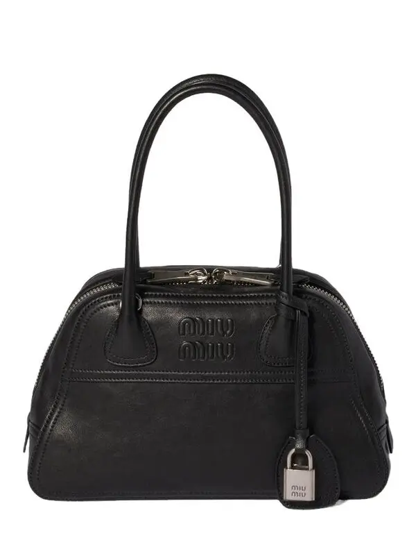 Miu Miu Vivant Leather Tote Bag - Black