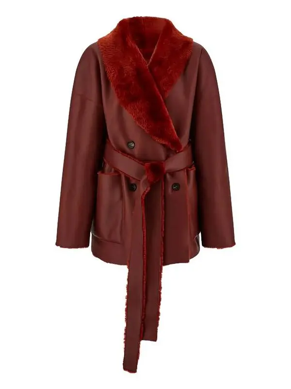 FERRAGAMO Shearling Jacket - Red