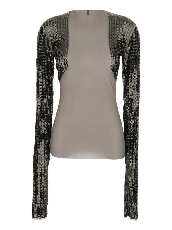 Rick Owens Sequin-embellished Top - Silver