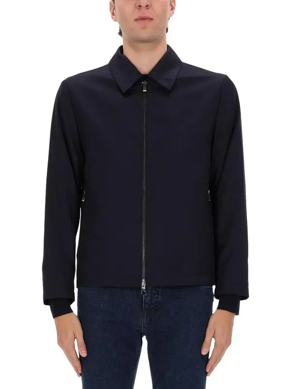 BOSS H-hanry-wing Wool Zip-up Jacket - Blue
