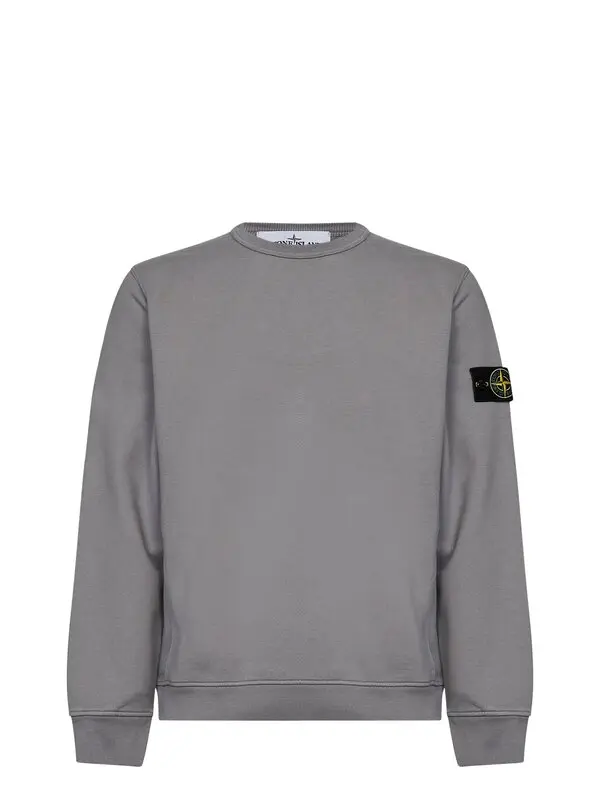 Stone Island Grey Organic Stretch Cotton Crewneck Sweatshirt - Multicolor