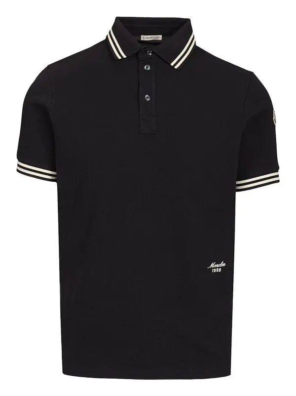 Moncler Piqué Polo Shirt - Black