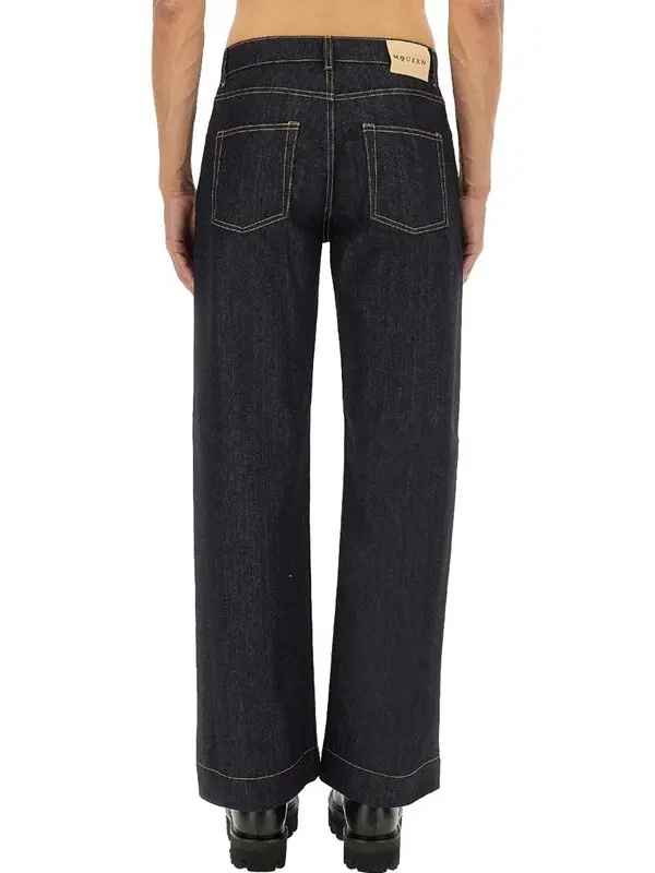 Alexander McQueen Wide Leg Jeans - Blue