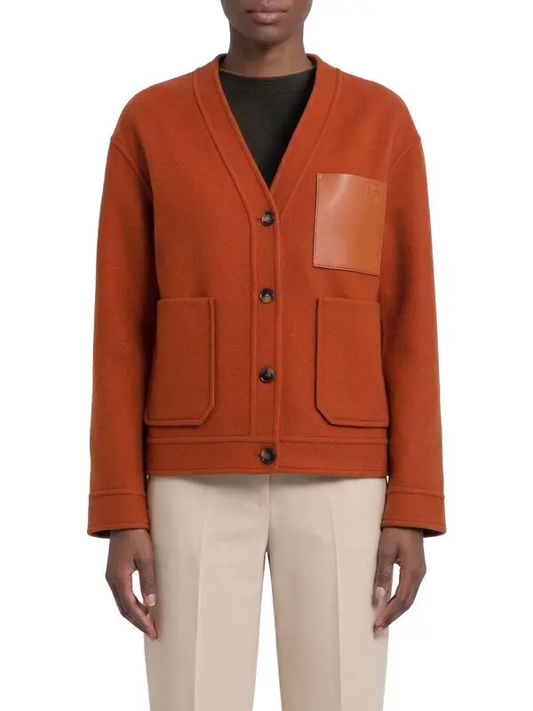 Loewe Wool And Cashmere Cardigan - Brown