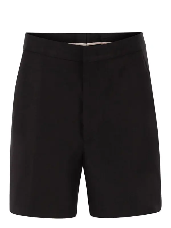 Tagliatore Tailored Linen Bermuda Shorts - Black