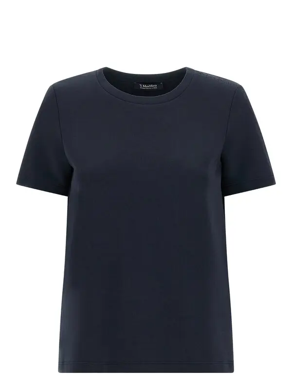 Max Mara Cotton Blend Scuba Jersey T-shirt - Blue