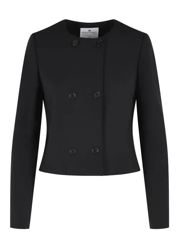 COURREGES Wool Blend Jacket - Black