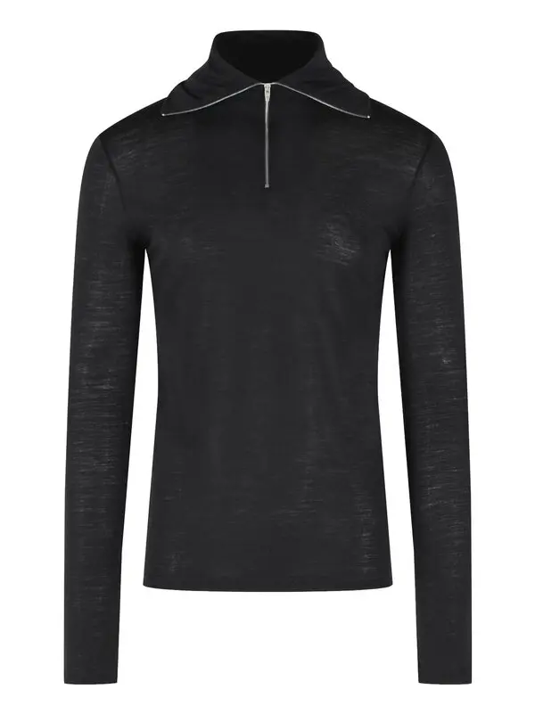 JIL SANDER Virgin Wool Blend T-shirt - Black