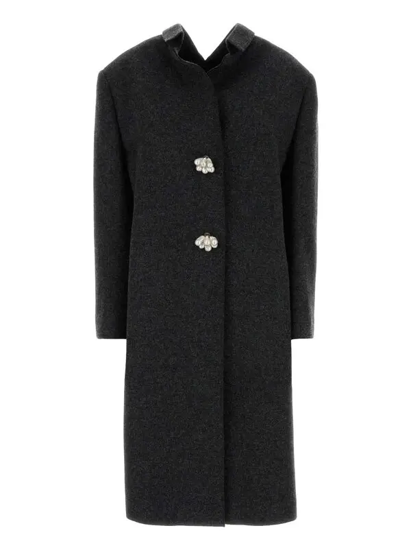 Prada Slate Wool Coat - Black