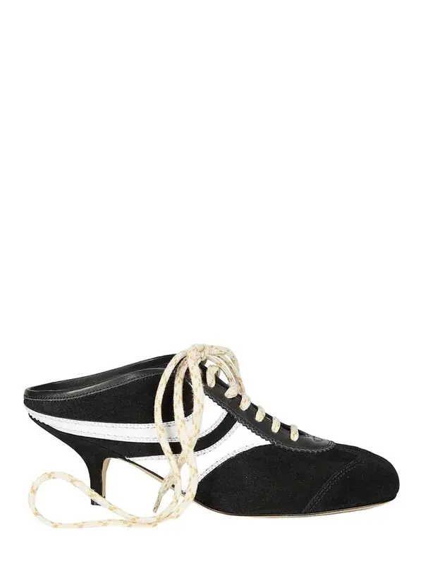 Dries Van Noten Leather Heeled Mules - Black