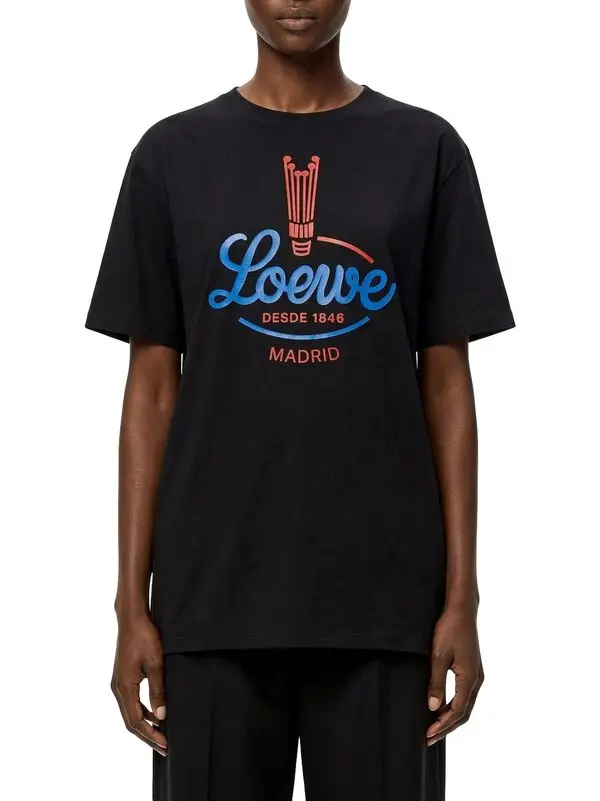 Loewe Logo Cotton T-shirt - Black