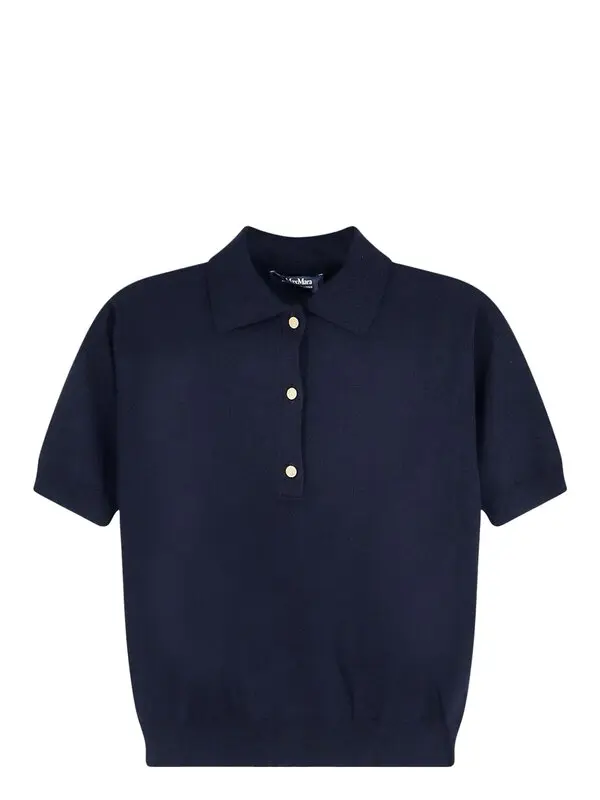 Max Mara Cotton, Silk And Cashmere Polo Shirt - Blue