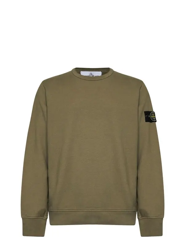 Stone Island Military Green Organic Stretch Cotton Crewneck Sweatshirt - Multicolor