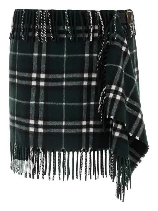 Burberry Embroidered Wool Blend Mini Skirt - Multicolor