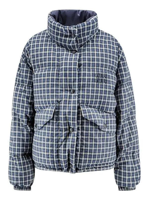 Miu Miu Reversible Madras Flannel Down Jacket - Multicolor