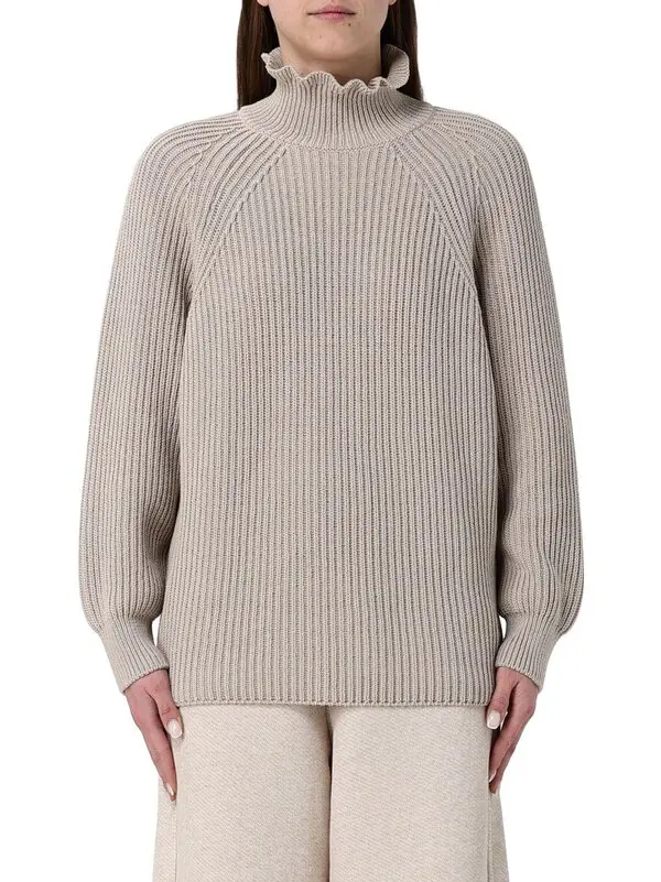Max Mara Cotton Turtleneck Sweater - Gray