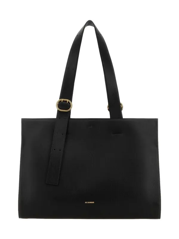 JIL SANDER Leather Shopping Bag - Black