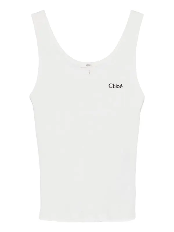 Chloé Logo Cotton Top - Multicolor