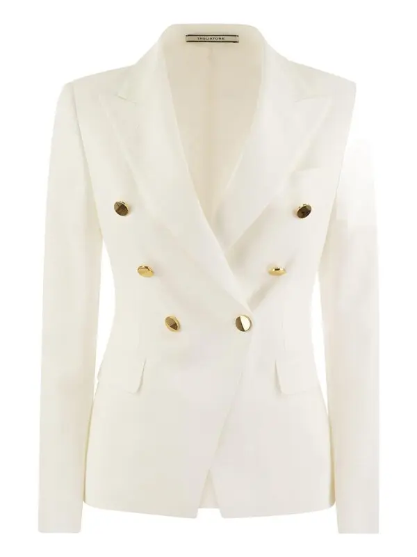 Tagliatore Alicya Double-breasted Jersey Blazer - White