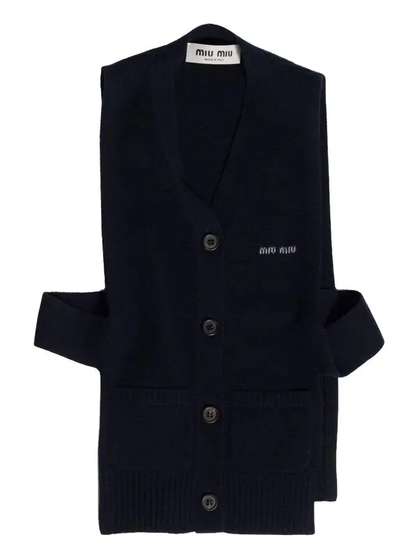 Miu Miu Cashmere Cardigan Vest - Blue
