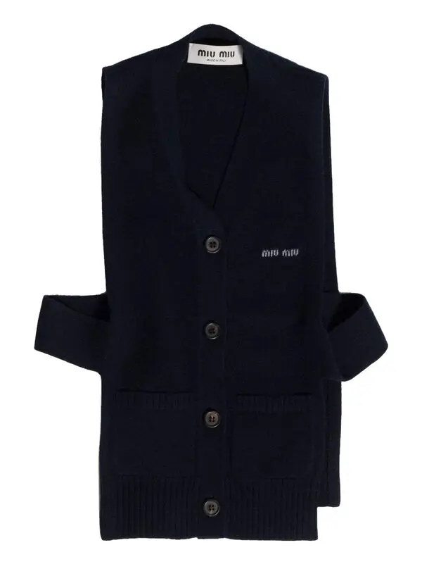 Miu Miu Cashmere Cardigan Vest - Blue
