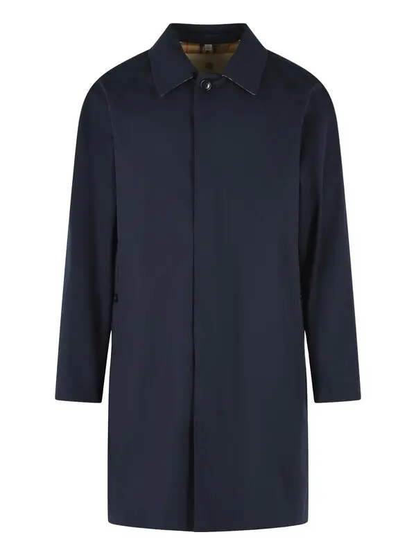 Burberry Camden Cotton Midi Trench Coat - Blue