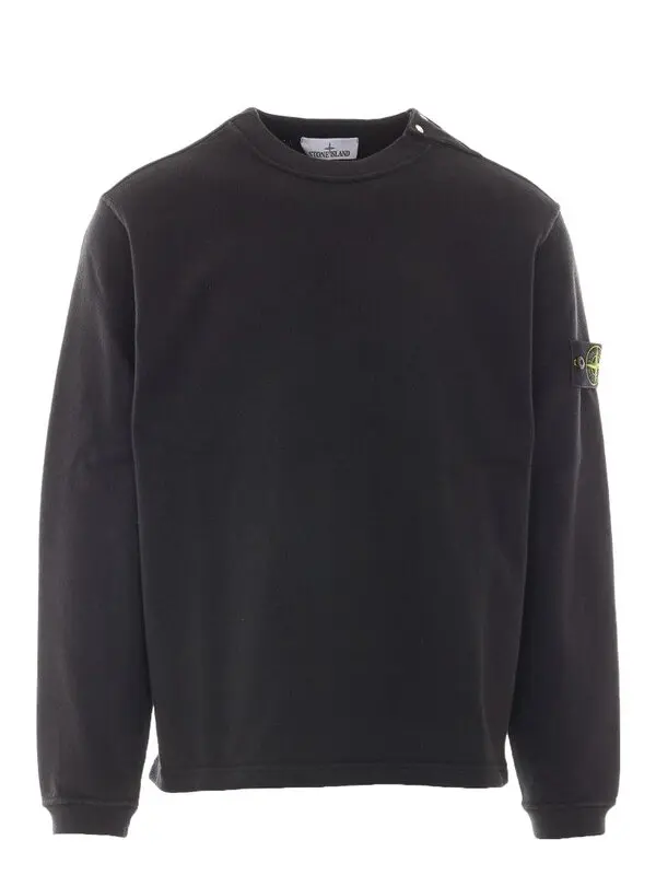 Stone Island Logo Sweater - Black