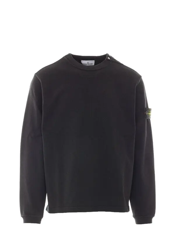 Stone Island Logo Sweater - Black
