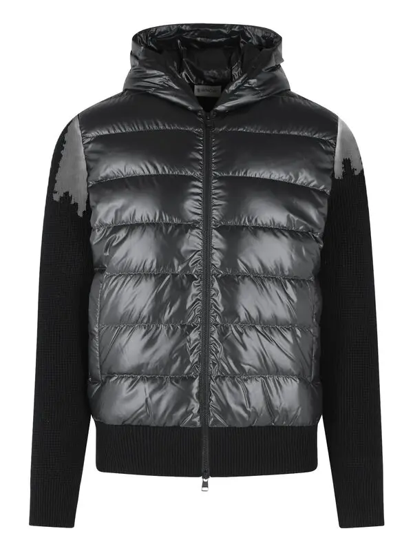 Moncler Tricot' Virgin Wool Cardigan - Black